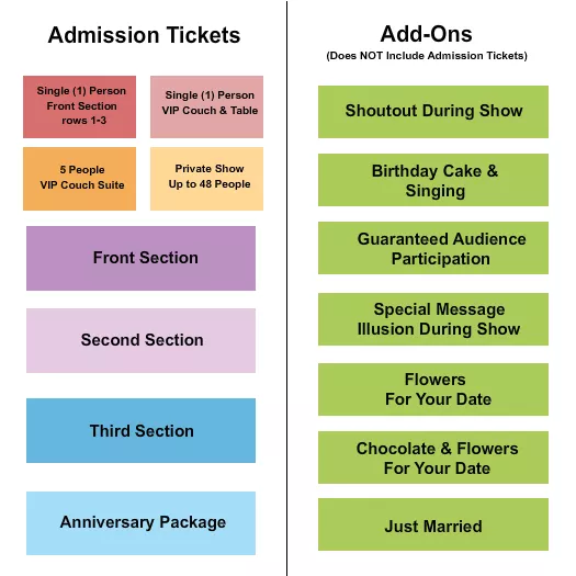 Magic Up Close in Las Vegas Tickets - 07/15/2024 2:00 PM